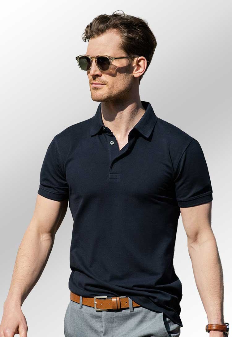 Men’s Harvard V Neck Stretch Deluxe Polo | Nimbus – The Work Uniform ...