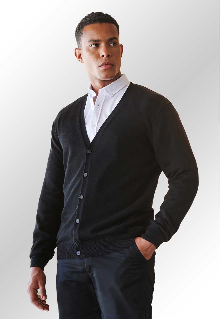 V Neck Button Cardigan for Men | Henbury – The Work Uniform Company